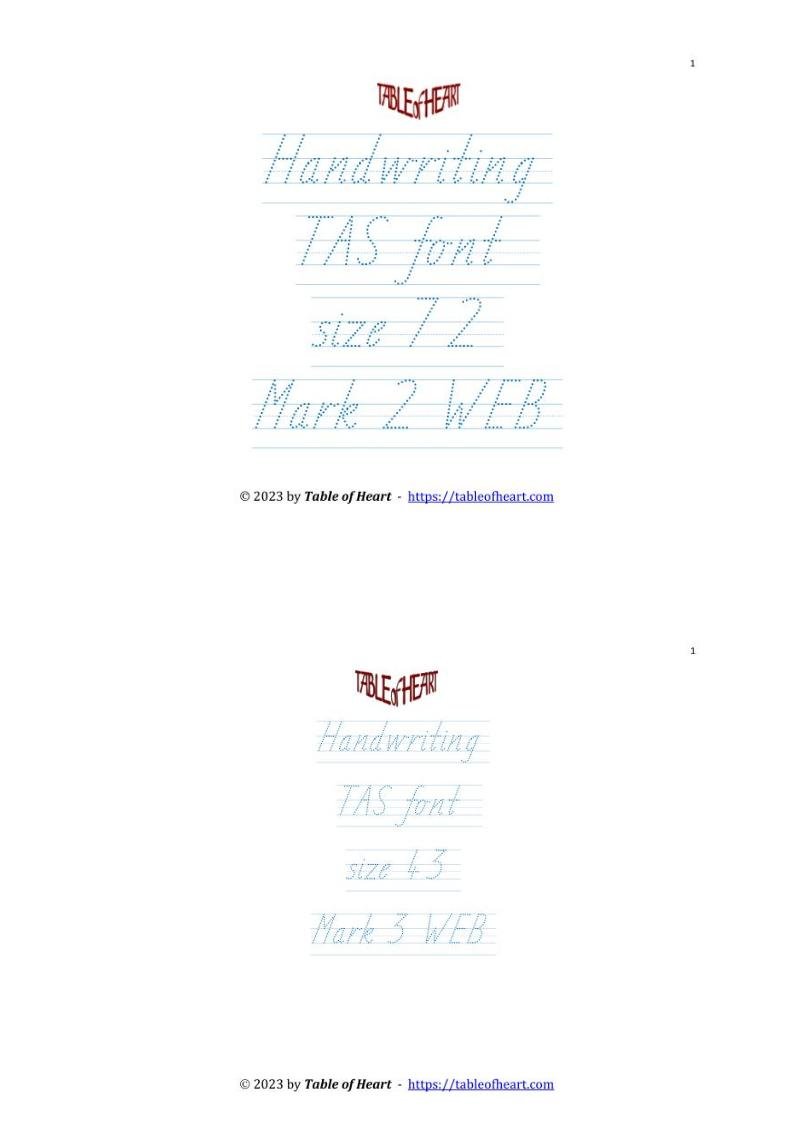 TAS font | Table of Heart