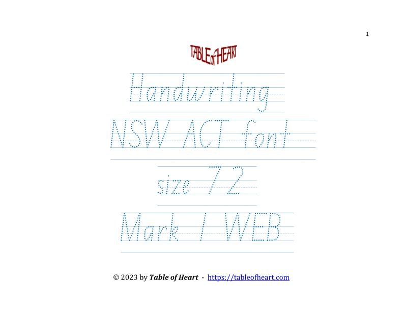 Handwriting tracing NSW ACT font - size 72 - Gospel of Mark