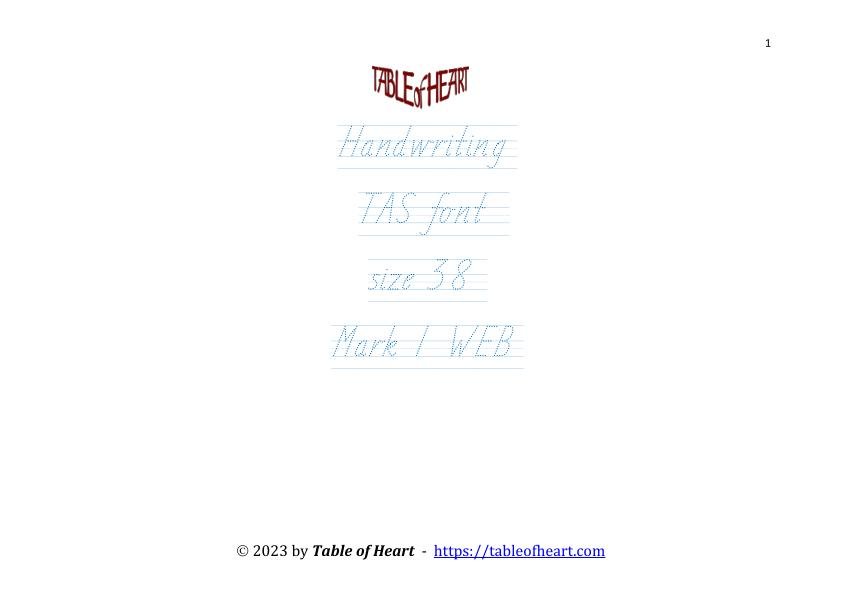 Handwriting tracing TAS font - size 38 - Gospel of Mark