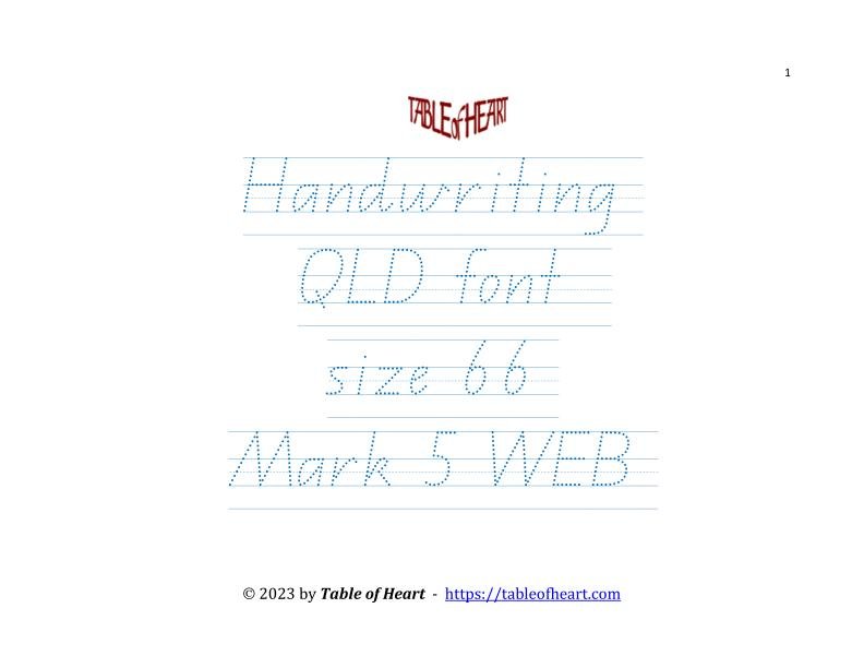 Mark 5 Handwriting Tracing QLD font size 66 worksheets