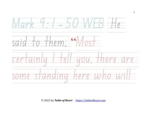 Mark 9 Handwriting Tracing NSW ACT font size 72 worksheets