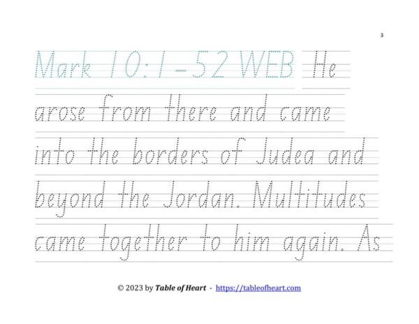 Mark 10 Handwriting Tracing NSW ACT font size 66 worksheets