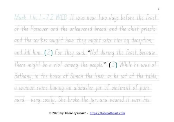 Mark 14 Handwriting Tracing NSW ACT font size 32 worksheets