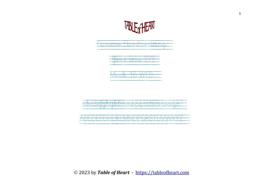 Mark 16 Handwriting Tracing cursive dotted font size 27