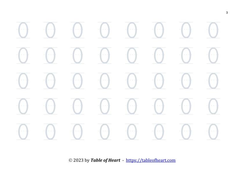 Free Handwriting tracing – numbers